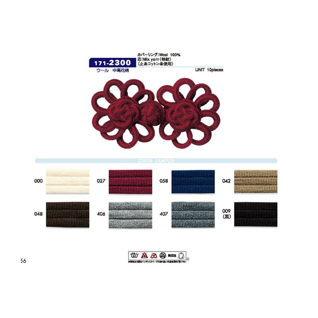 171-2300 フロッグボタン ウール 中高花柄 – APPM（アパレルパーツマーケット）- 服飾資材 BtoB 卸売・仕入れ通販サイト