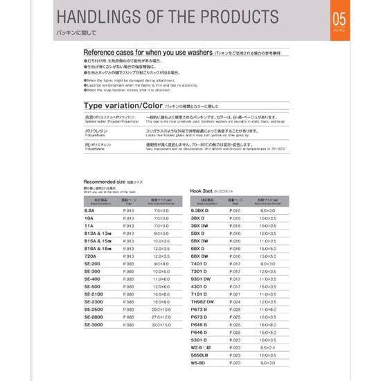 ハトメ用パッキン – APPM（アパレルパーツマーケット）- 服飾資材 BtoB 卸売・仕入れ通販サイト